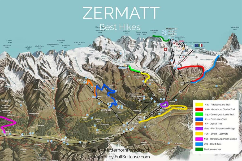 Best Hikes in Zermatt: Top 10 Trails, Hiking Map & Practical Tips